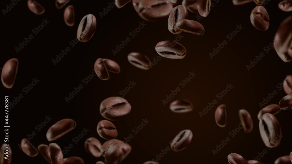 Roasted coffee beans in loop slow motion Green Screen Loop Animation ...