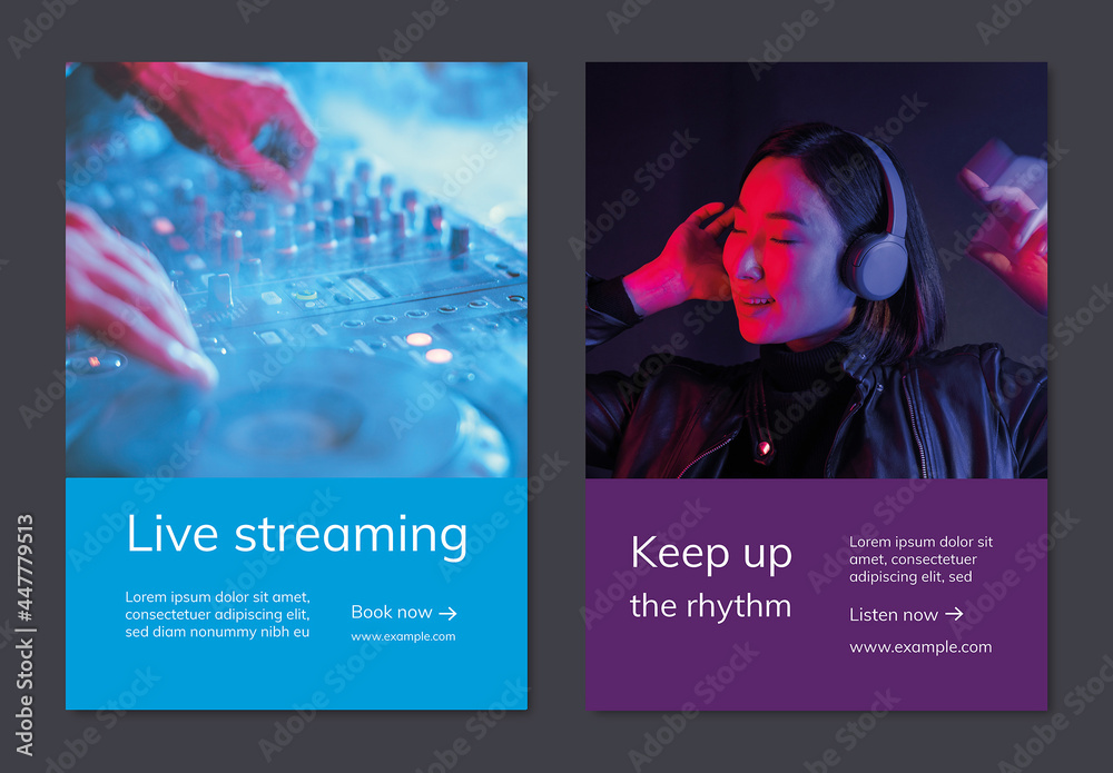 Live Streaming Poster Layout Stock Template | Adobe Stock