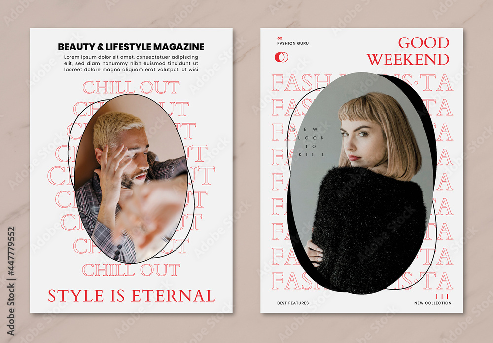 Fashion Layouts Poster in Magazine Style Stock Template | Adobe Stock