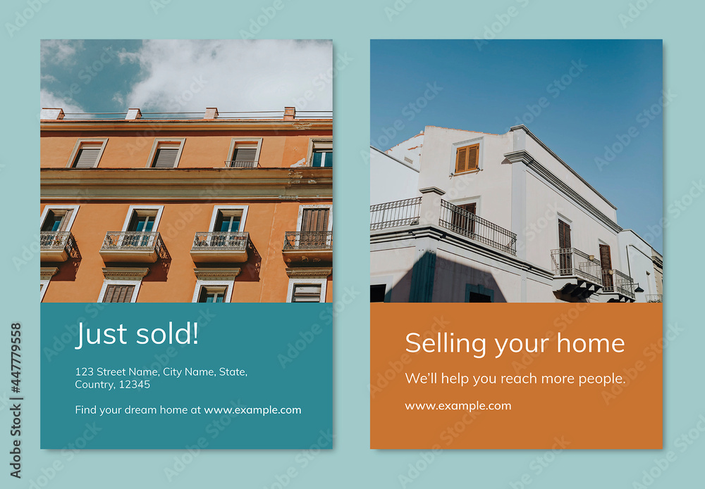 Real Estate Advertising Poster Layout Stock Template | Adobe Stock