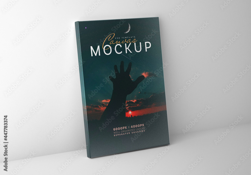 Portrait Canvas Mockup Stock Template | Adobe Stock