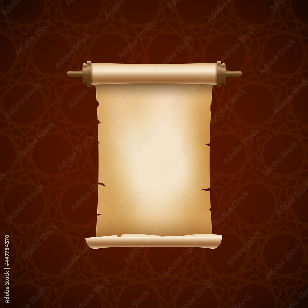 Scroll ancient vector paper parchment. Old paper scroll background ...