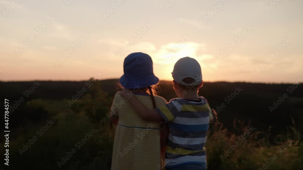 Stockvideo cute happy preschool baby couple hugging and looking into ...