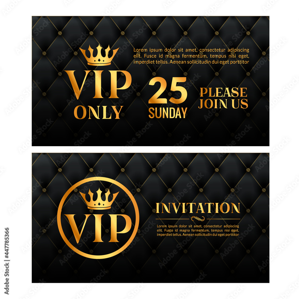Vip luxury invitation event. Vintage leather exclusive invitation card ...