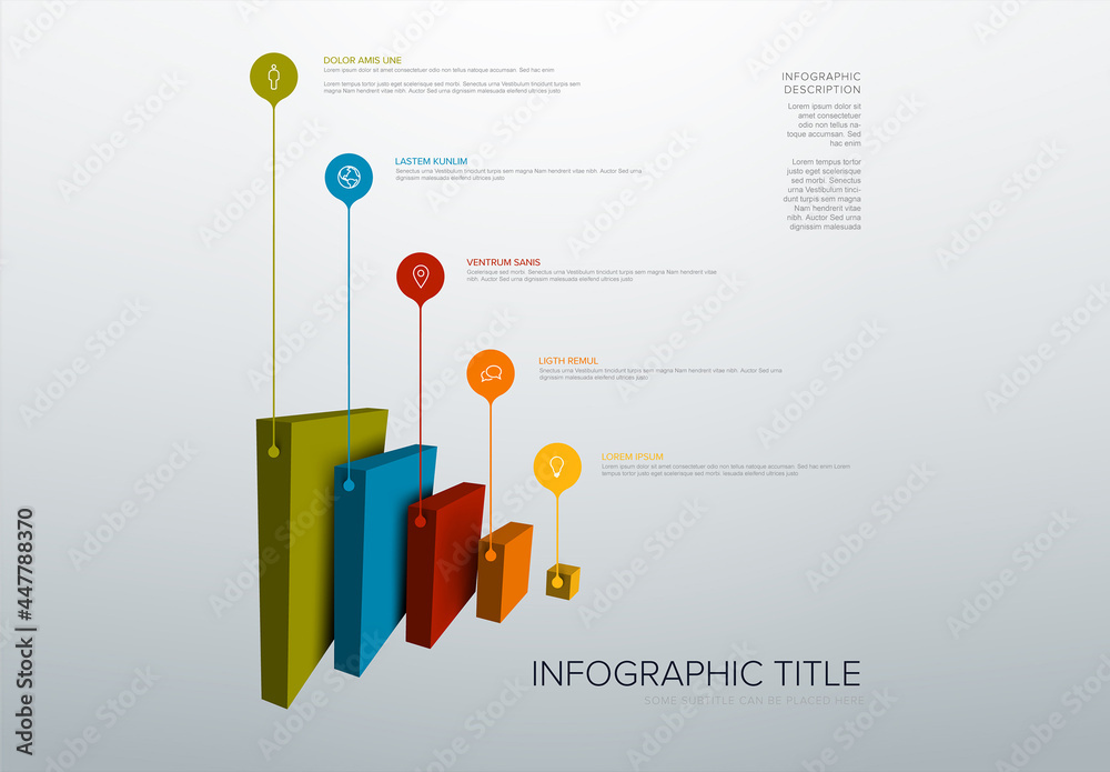 Vertical Layers Blocks Infographic Layout Stock Template | Adobe Stock