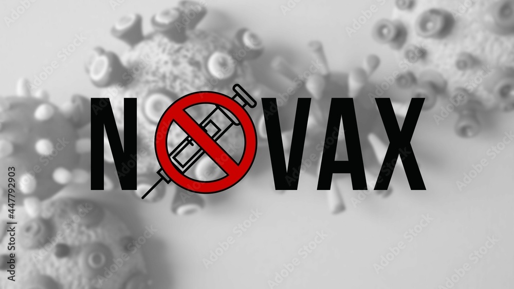 Rwanda, Kigali - 28-07-2021 NO VAX Covid 19 logo. Logo of people who do ...