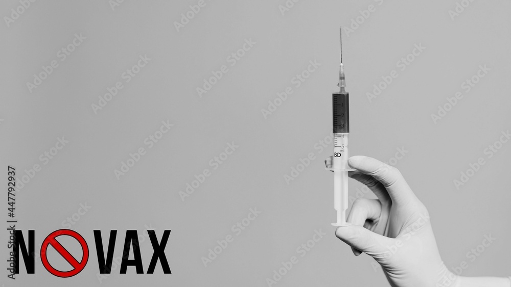 Rwanda, Kigali - 28-07-2021 NO VAX Covid 19 logo. Logo of people who do ...