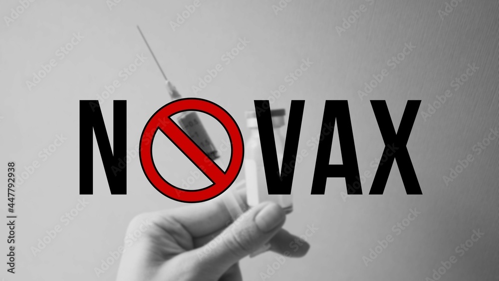 Rwanda, Kigali - 28-07-2021 NO VAX Covid 19 logo. Logo of people who do ...