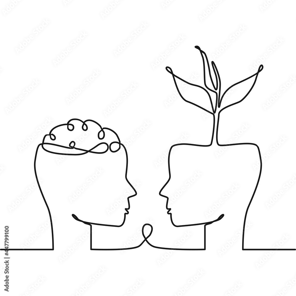 Growth mindset continuous line design vector. Illustration for good ...