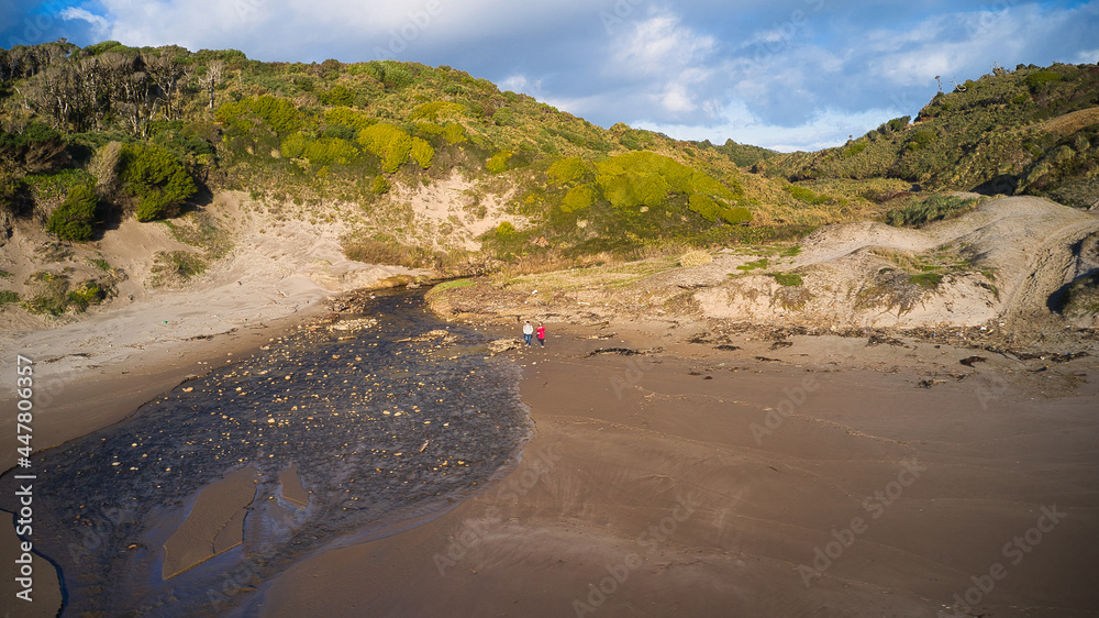 Foto de Borde costero de una playa al sur de Chile, región de los Lagos ...