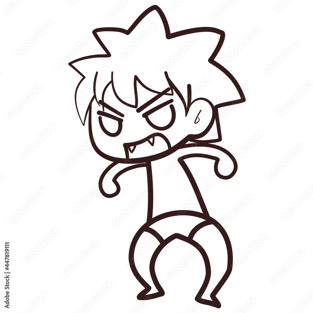 Cute boy angry comics vector on white background. Cute boy cartoon ...
