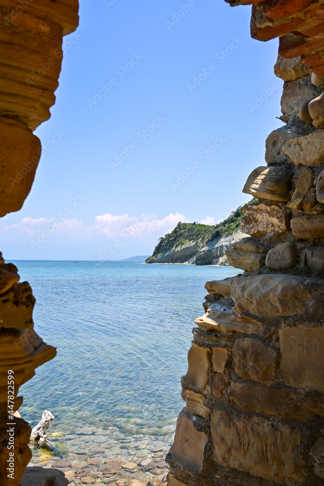 Burg Rodoni Castle am Kepi i Rodonit mit Albanien Stock Photo | Adobe Stock