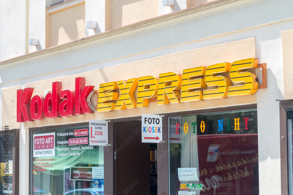 Liberec, Czech Republic - June 2, 2021: Logo of Kodak Express. Kodak ...