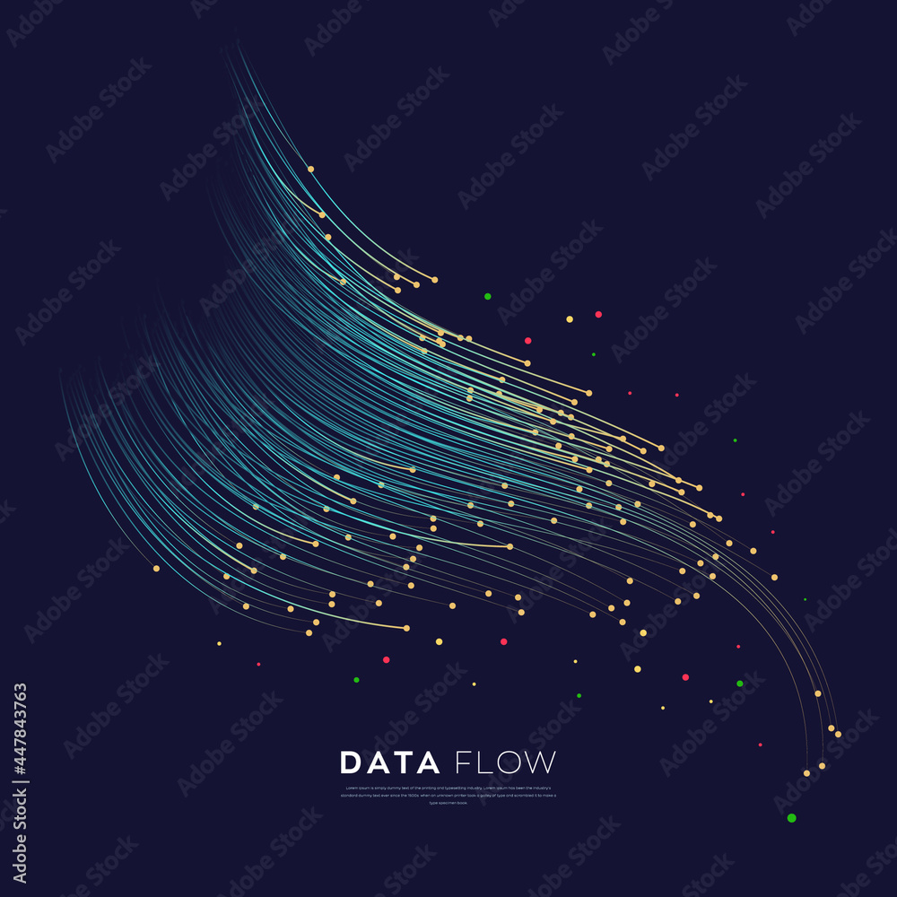 Evolution of data. Vector explosion motion dot lines background. Small ...