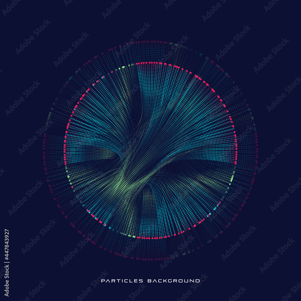 Abstract particles 3d background element, hi-tech and big data ...