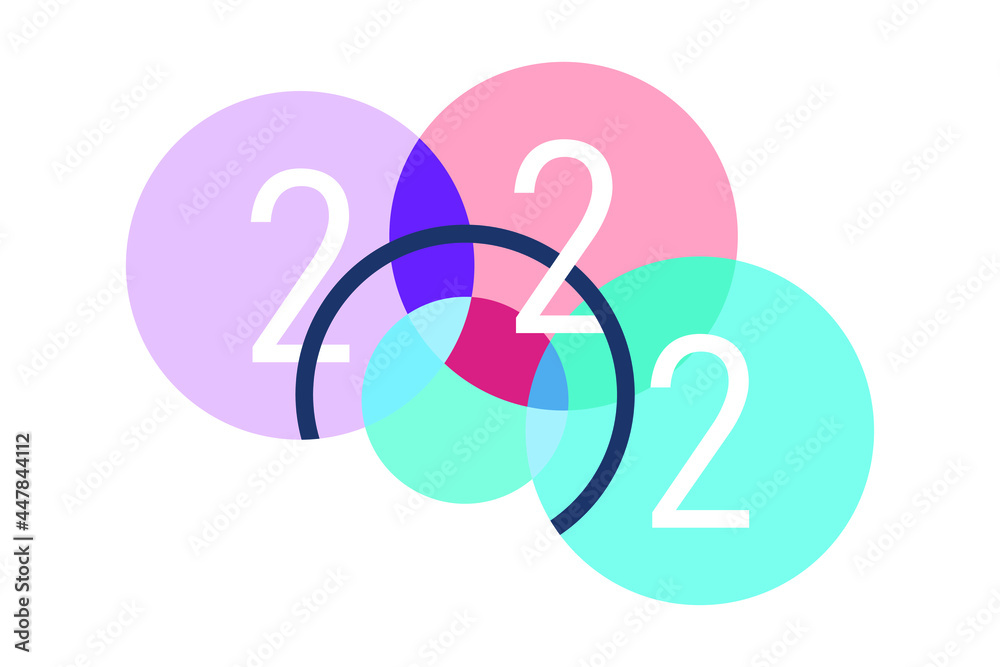 2022 logo text in modern overlapping style. Modern template ...