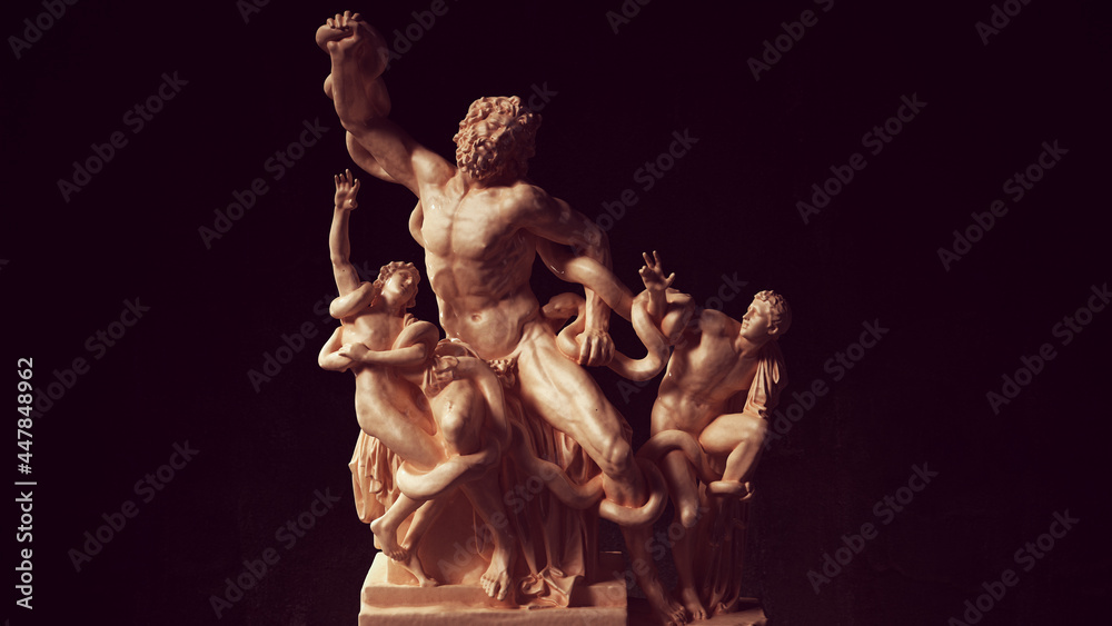 Statue Laocoon and His Sons famous ancient sculpture 3d illustration ...