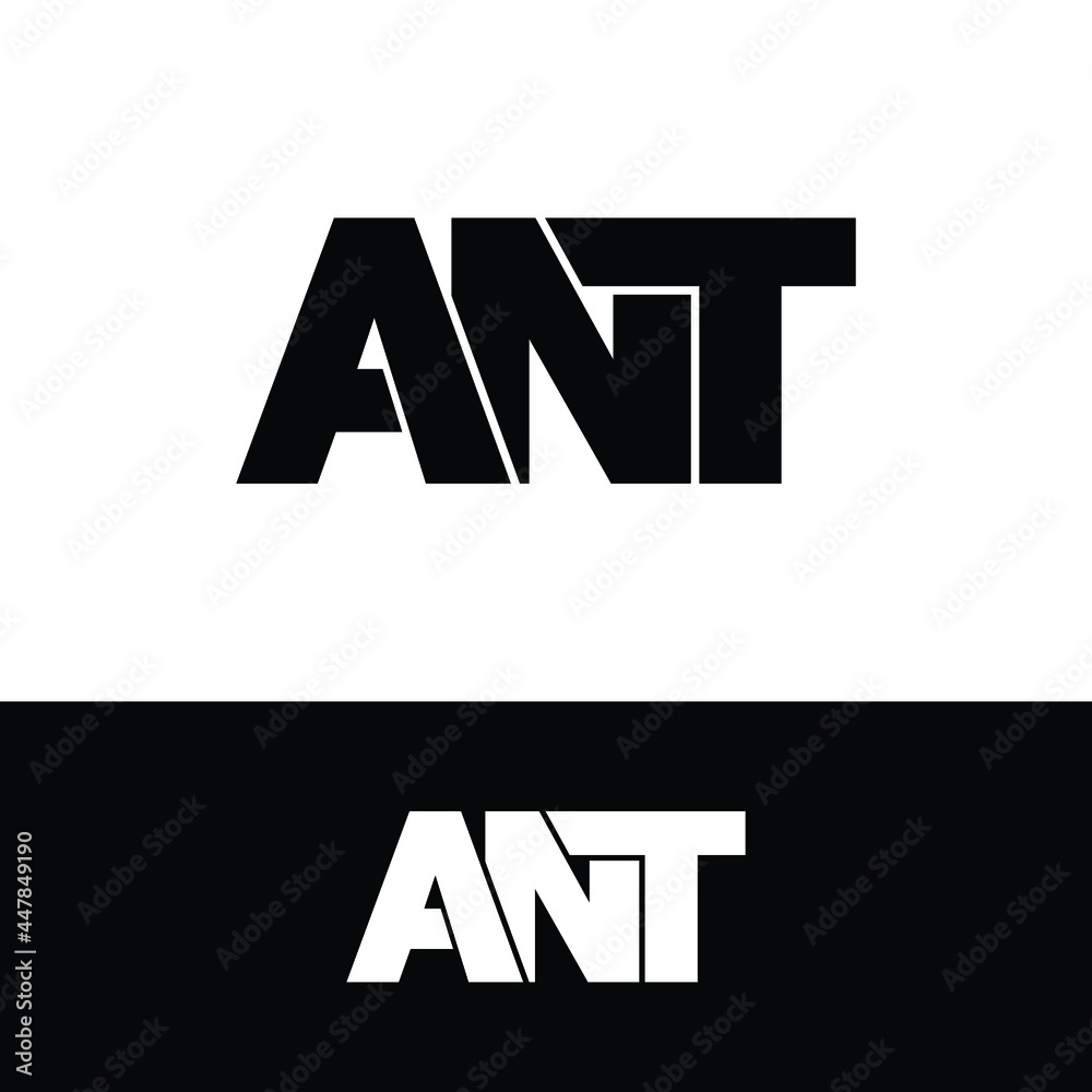 ANT letter monogram logo design vector Stock Vector | Adobe Stock