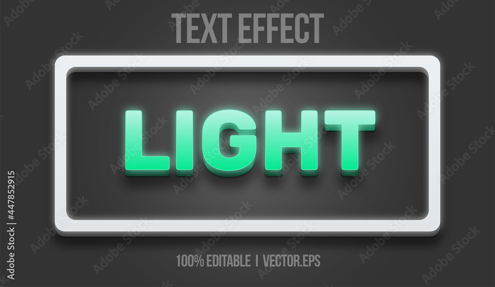 Light box glowing text effect in adobe illustrator Stock Vector | Adobe ...