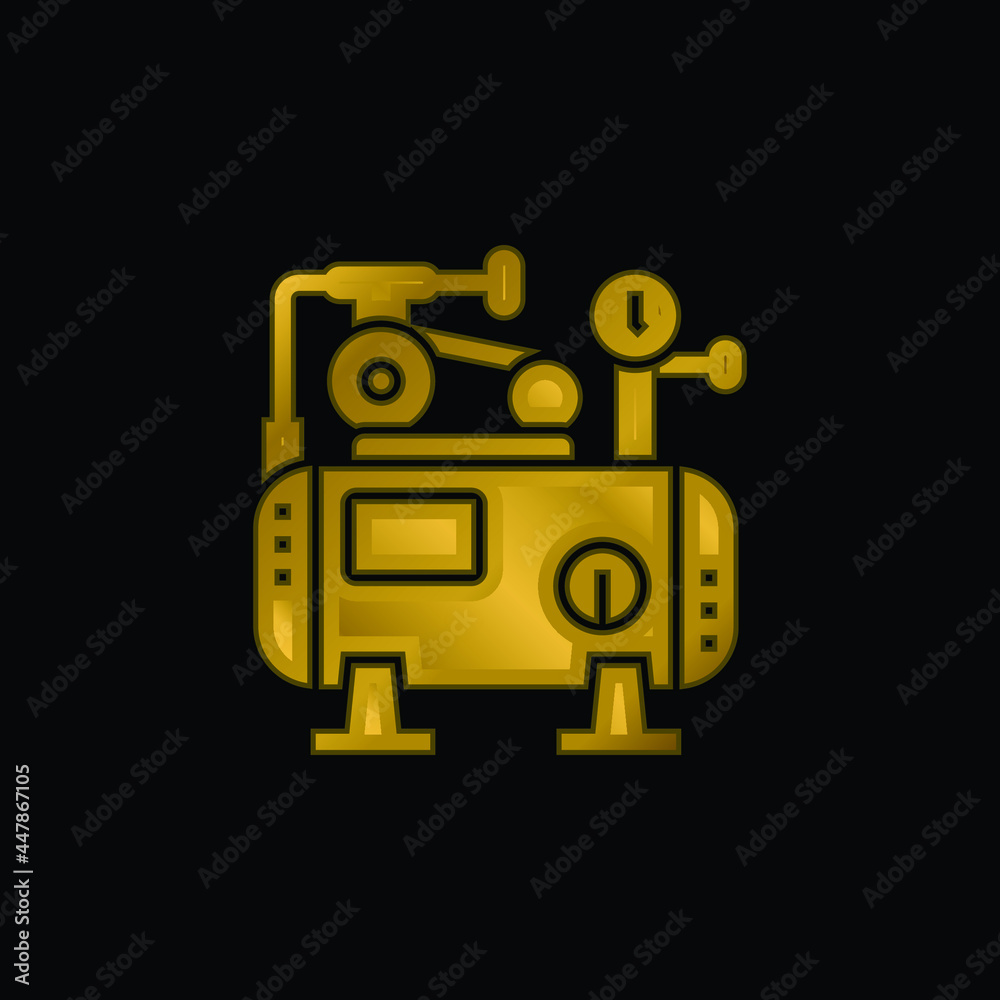 Air Compressor gold plated metalic icon or logo vector Stock Vector ...