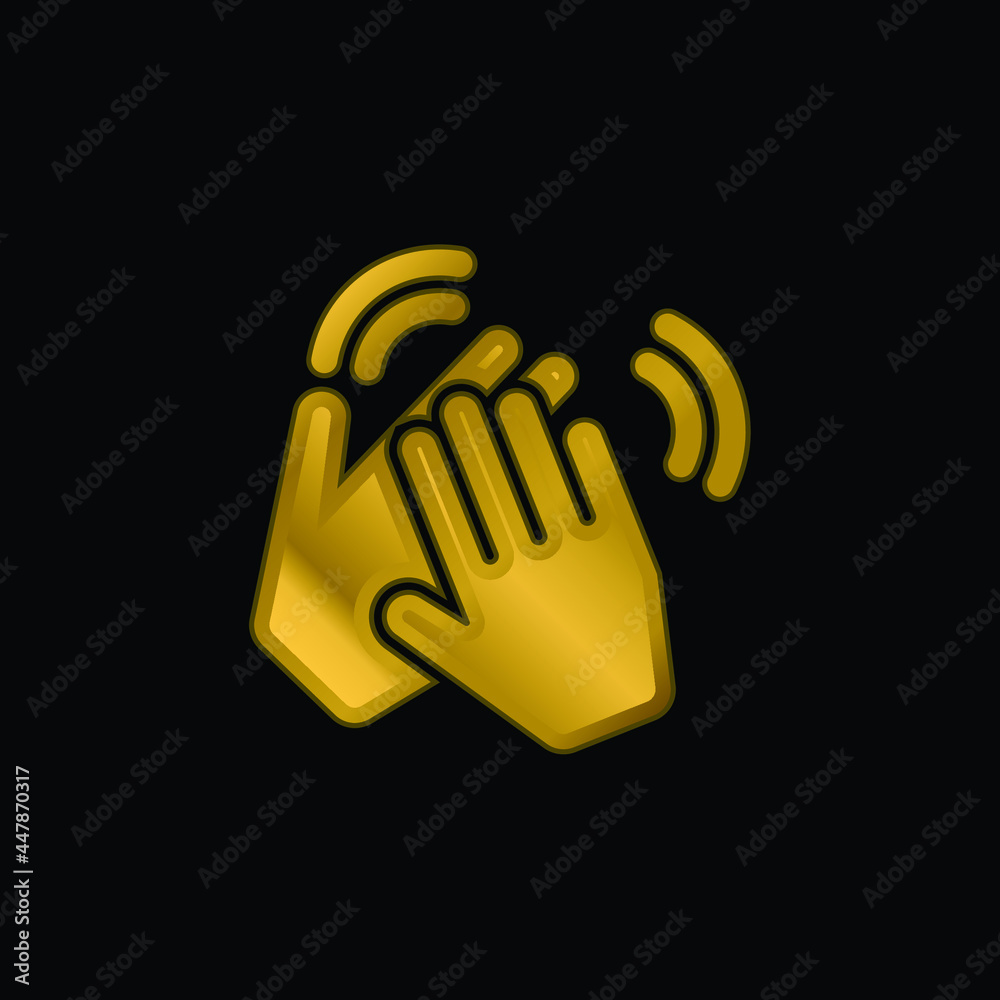 Applause gold plated metalic icon or logo vector Stock Vector | Adobe Stock