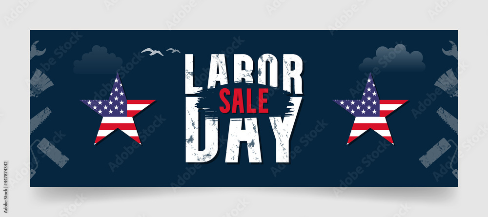 Labor day facebook cover page timeline web ad banner template Stock ...