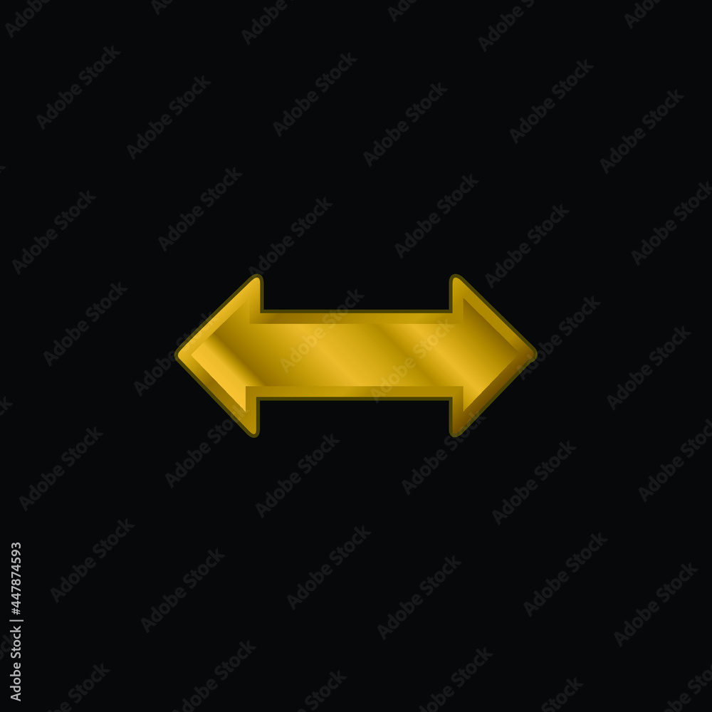 Bidirectional Arrow gold plated metalic icon or logo vector Stock ...