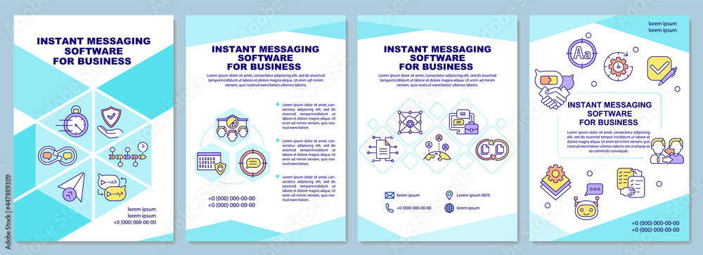 Instant message software for business brochure template. Online mail ...