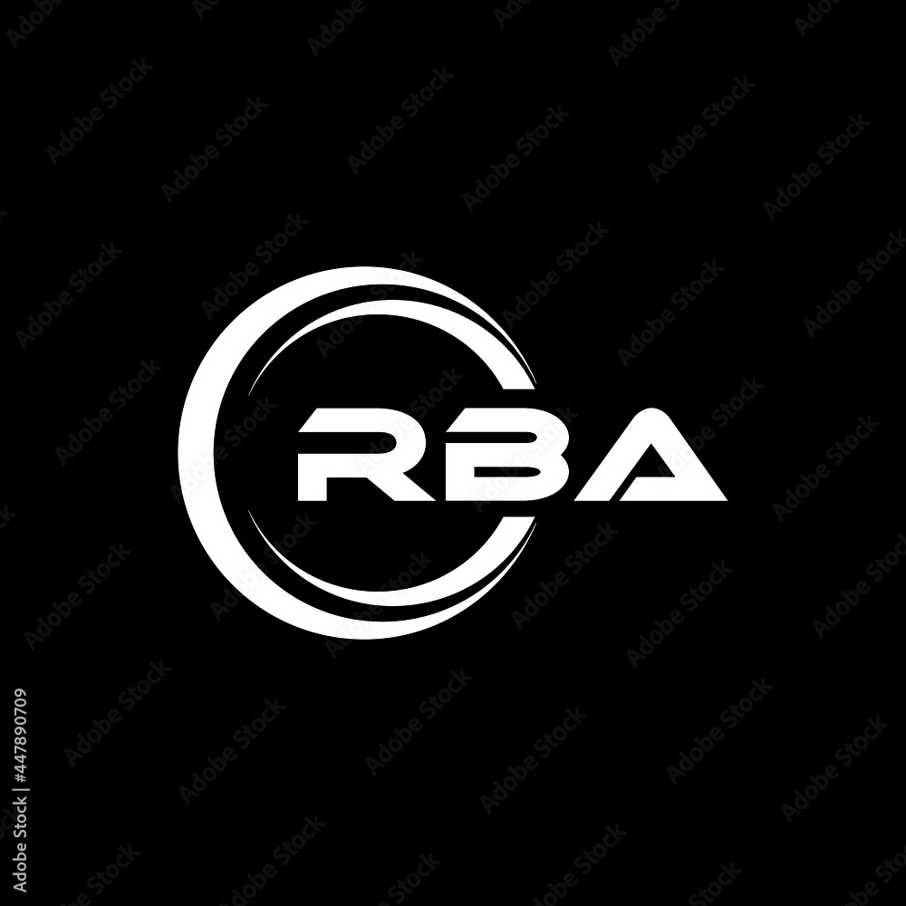 RBA letter logo design with black background in illustrator, vector ...