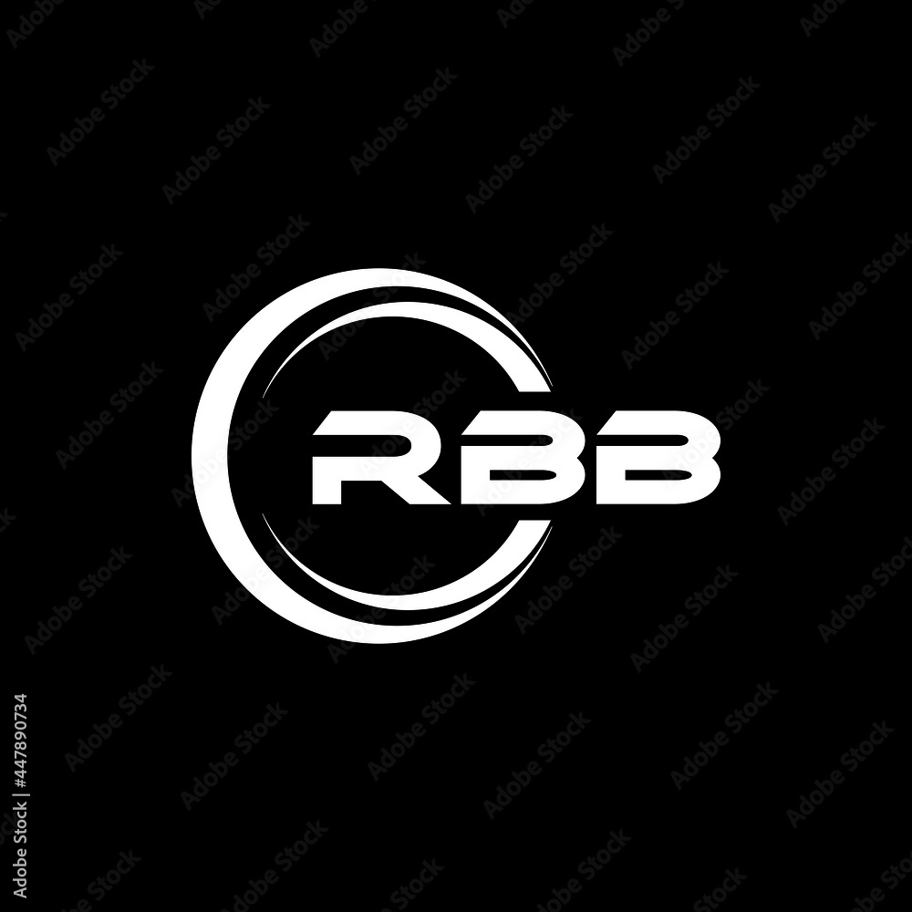RBB letter logo design with black background in illustrator, vector ...