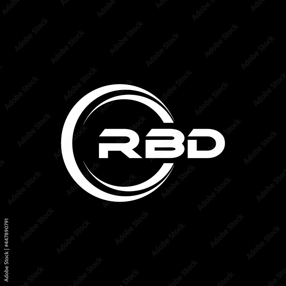 RBD letter logo design with black background in illustrator, vector ...