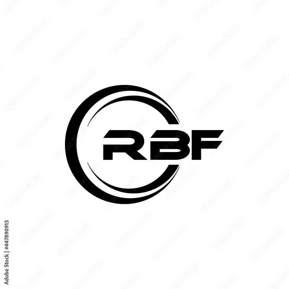 RBF letter logo design with white background in illustrator, vector logo modern alphabet font ...