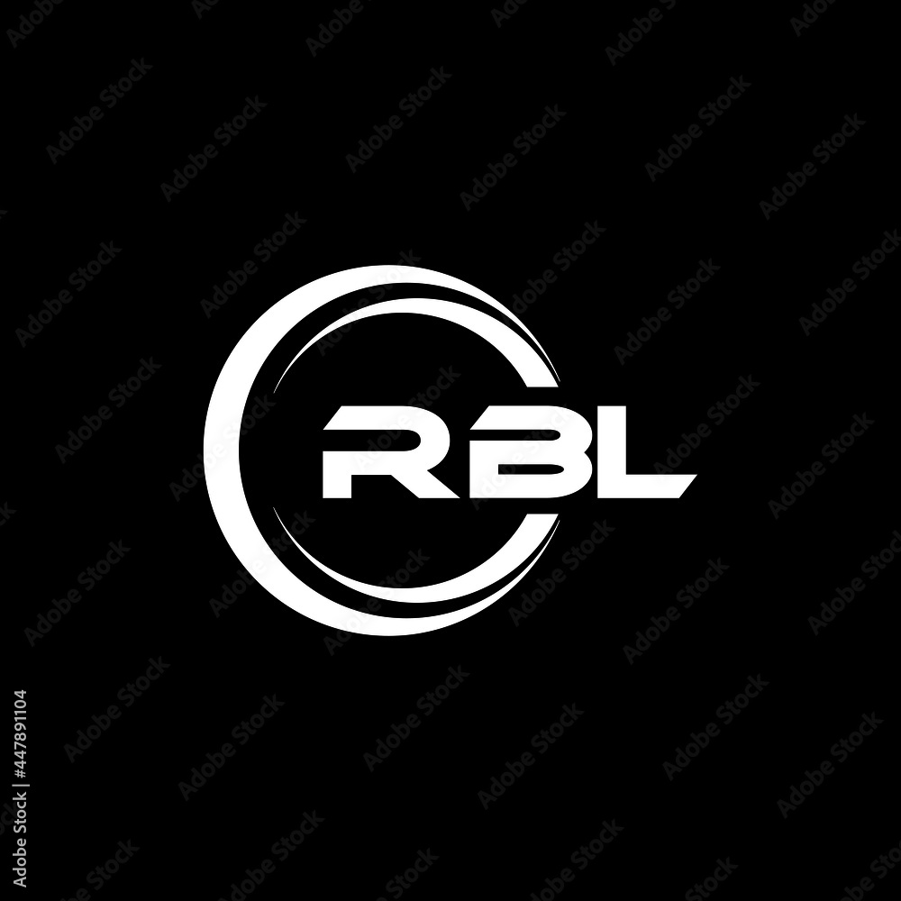 RBL letter logo design with black background in illustrator, vector ...