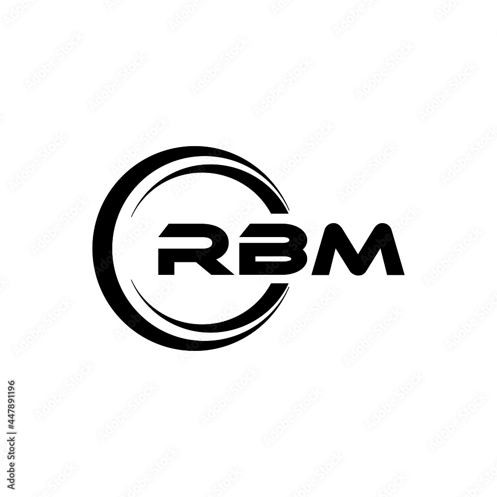 RBM letter logo design with white background in illustrator, vector ...