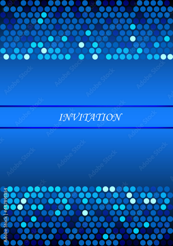 abstract blue Invitation card background with small round lights Stock ...