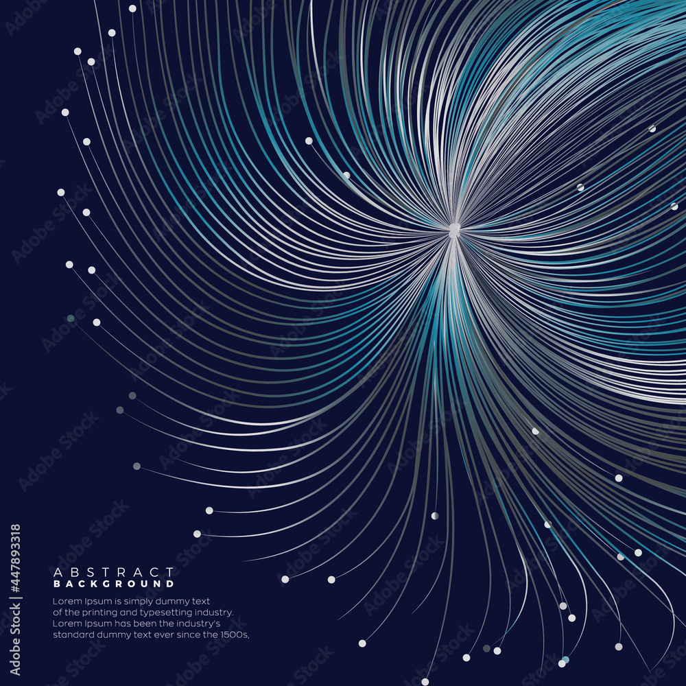 Evolution of data. Vector explosion motion dot lines background. Small ...