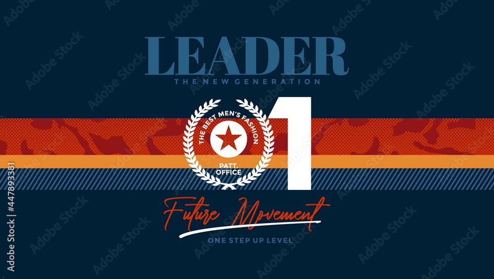 Leader new generation modern and stylish typography slogan. Colorful ...