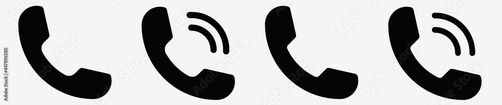 Phone icon set isolated. Telephone icon sign, Contact us symbol and ...