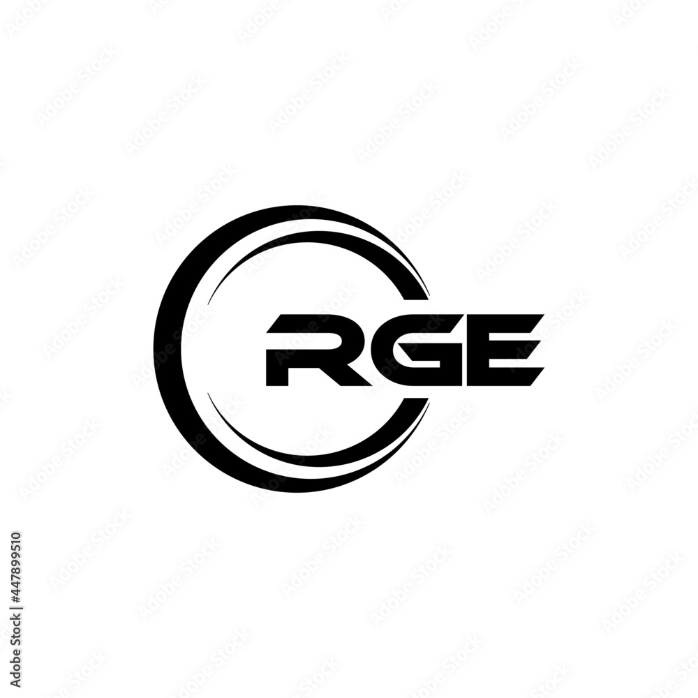 RGE letter logo design with white background in illustrator, vector ...