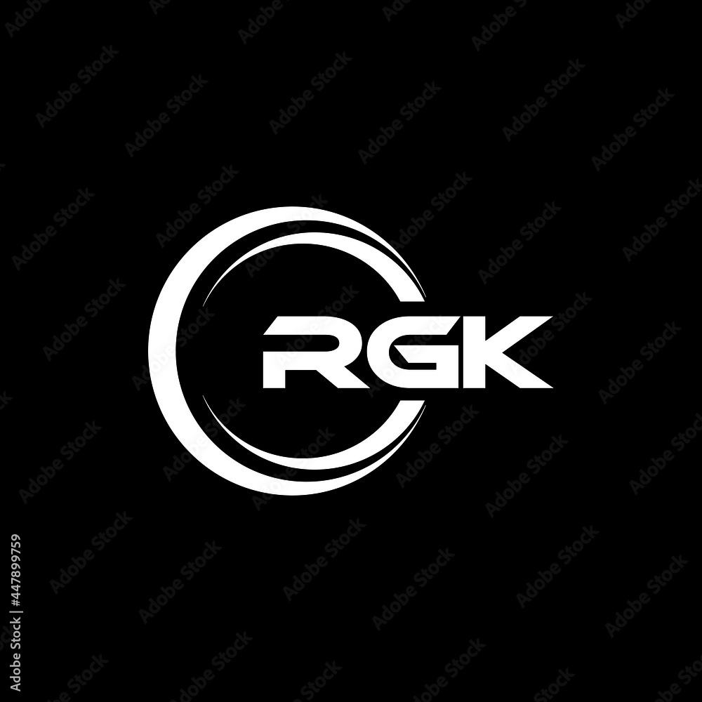 RGK letter logo design with black background in illustrator, vector ...