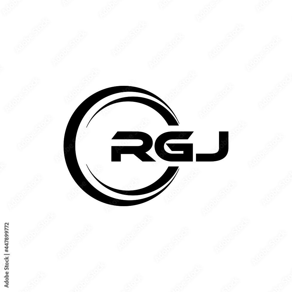 RGJ letter logo design with white background in illustrator, vector ...