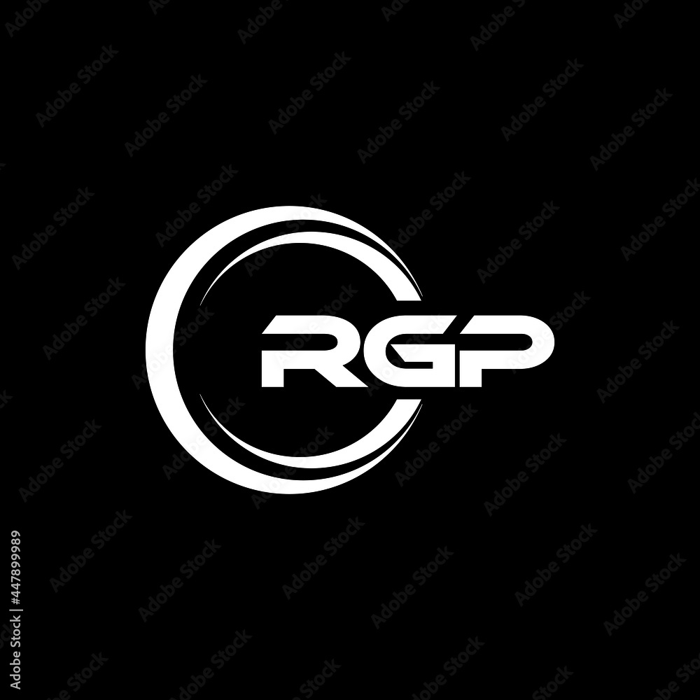 RGP letter logo design with black background in illustrator, vector ...