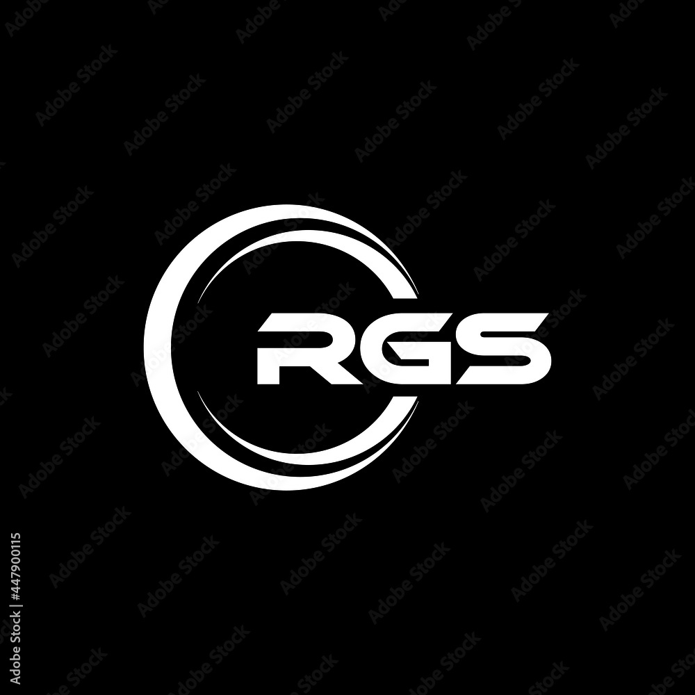 RGS letter logo design with black background in illustrator, vector ...