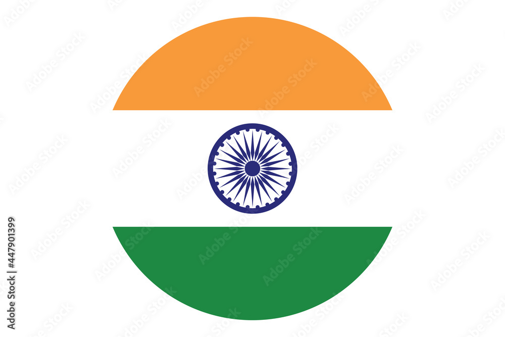 Circle flag vector of India on white background. Stock Vector | Adobe Stock