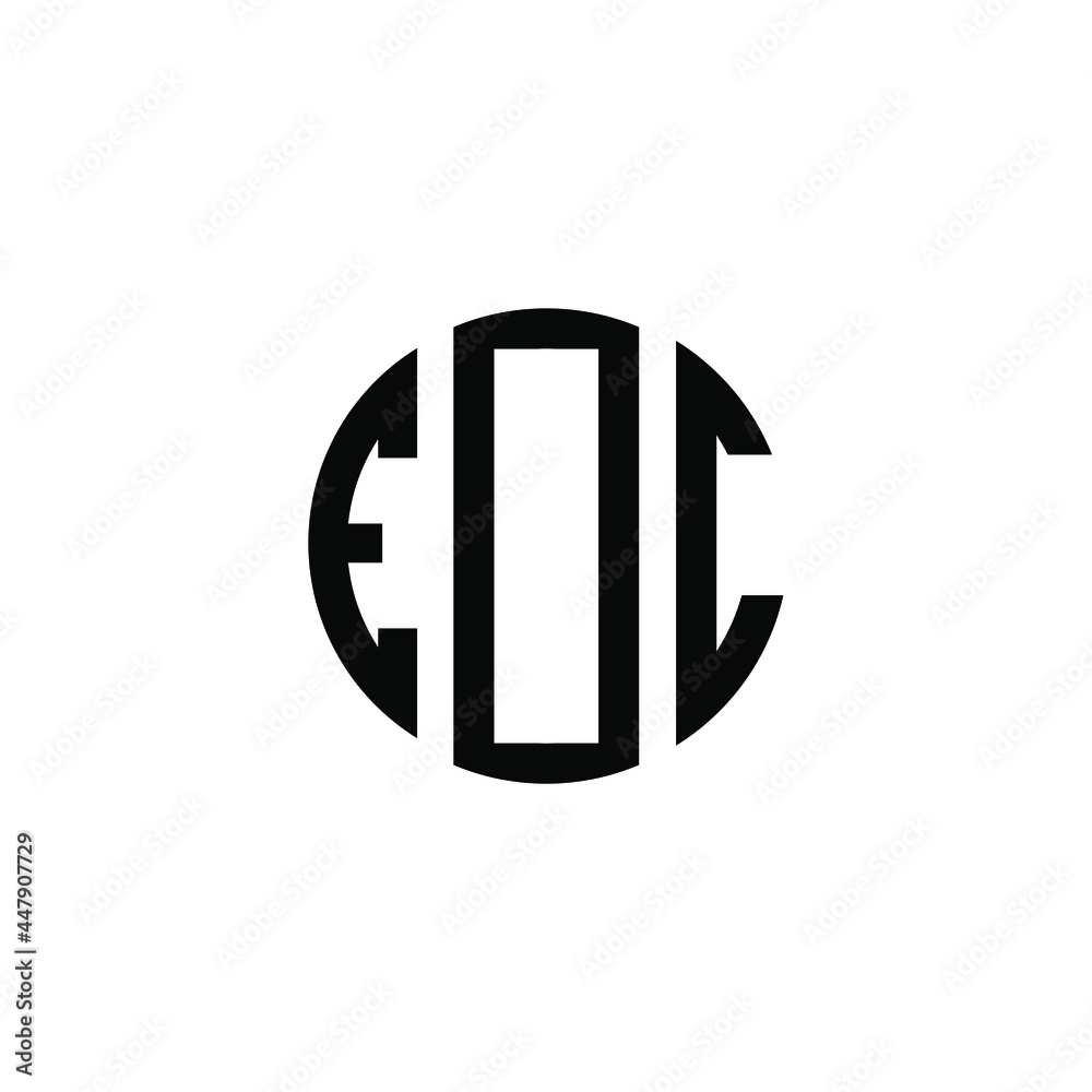 EDC letter logo design. EDC letter in circle shape. EDC Creative three ...