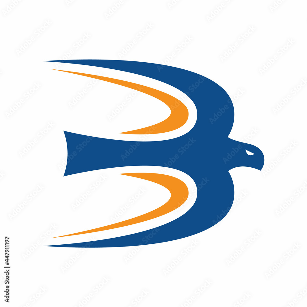 B Letter Bird Logo. A solid Bird mark in the form of the letter B ...
