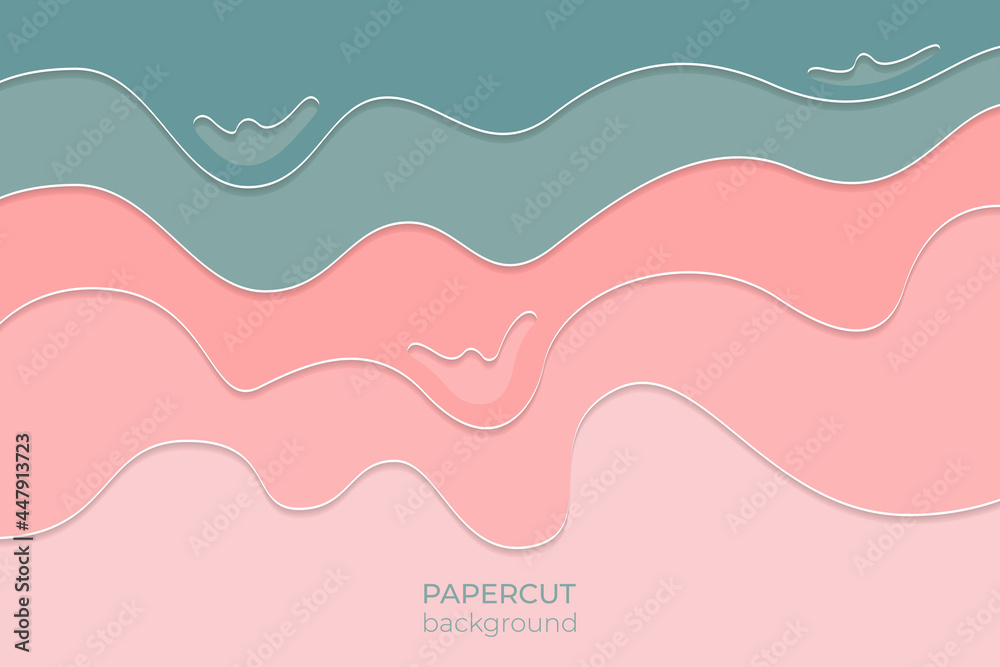 Abstract 3d papercut style layers background design. Vector design ...