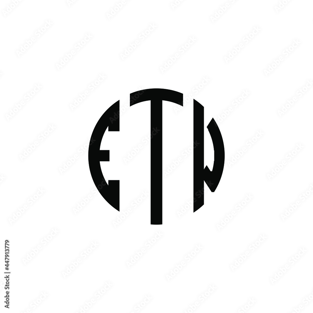 ETW letter logo design. ETW letter in circle shape. ETW Creative three ...
