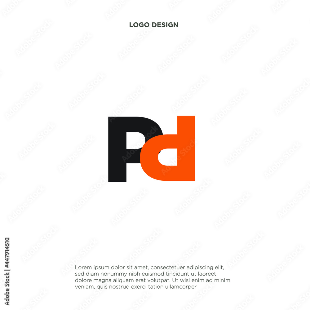 Letter Pd logo icon design template elements.simple and clean initial ...