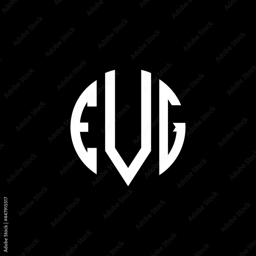 EVG letter logo design. EVG letter in circle shape. EVG Creative three ...